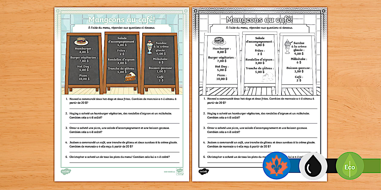 Canadian Money Takeout Time! French (teacher made) - Twinkl