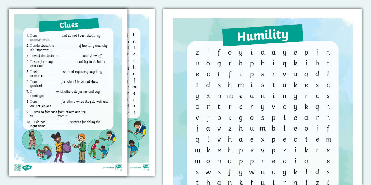 Values Word Search - Humility (Teacher-Made) - Twinkl