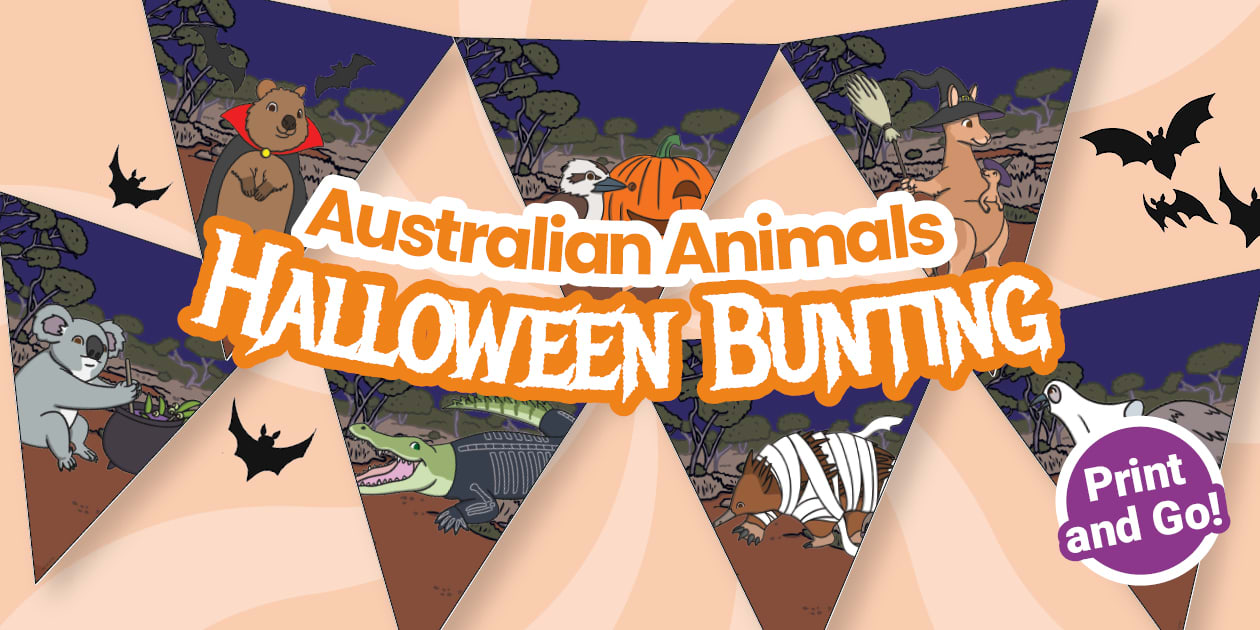 Aussie Animal Halloween Bunting