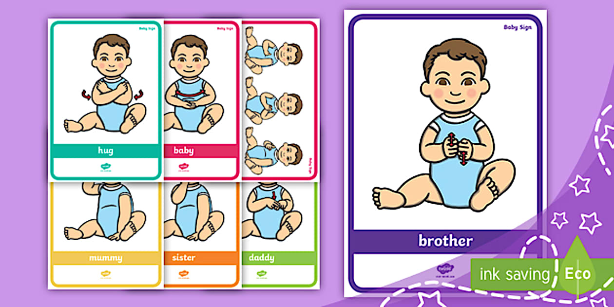 Baby Sign Language Poster Pack (Family Signs) (teacher made)
