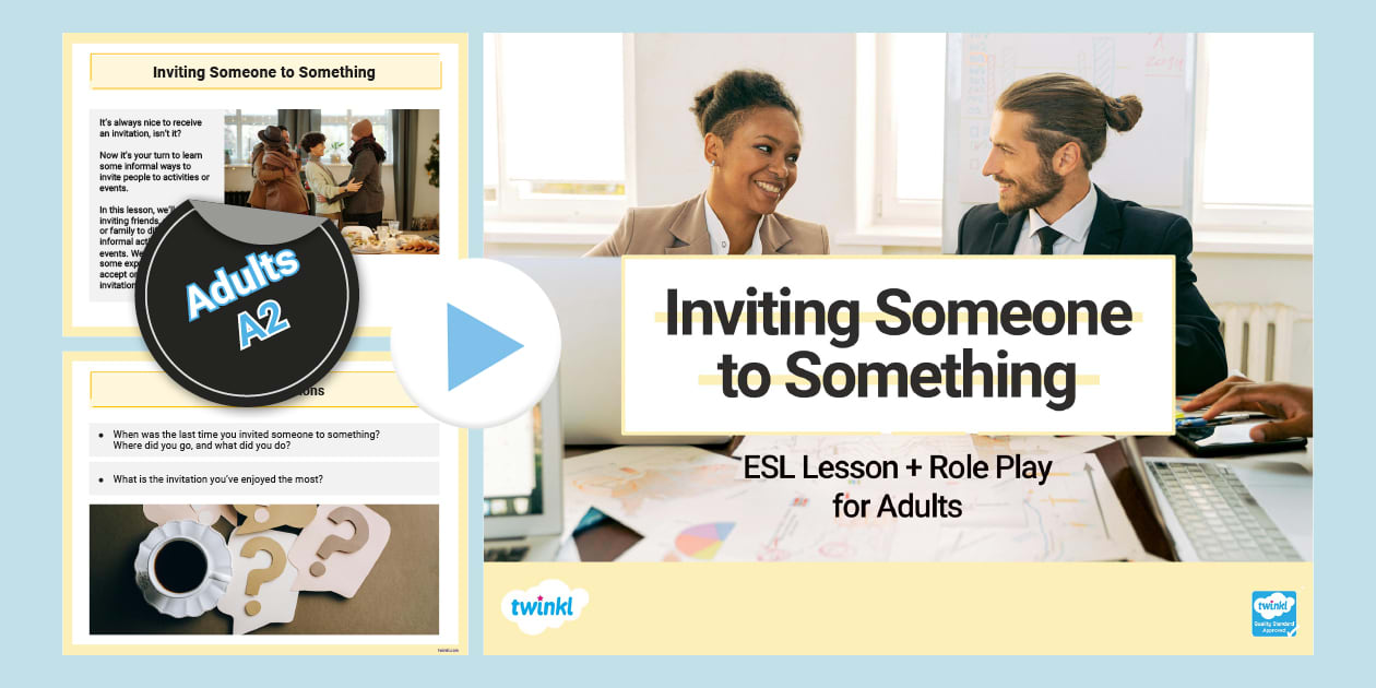 ESL Inviting Someone to Something PowerPoint [Adults, A2]