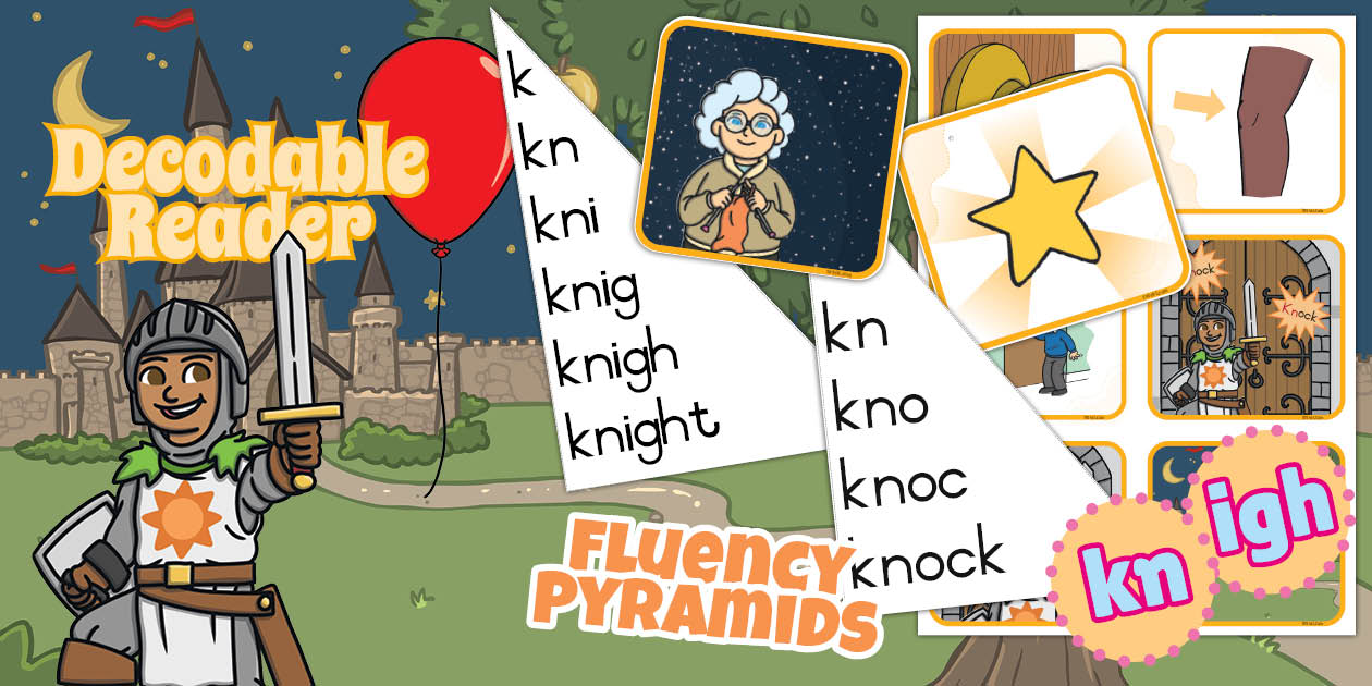 FP Phonics - kn and igh Fluency Pyramid - Knight at Night