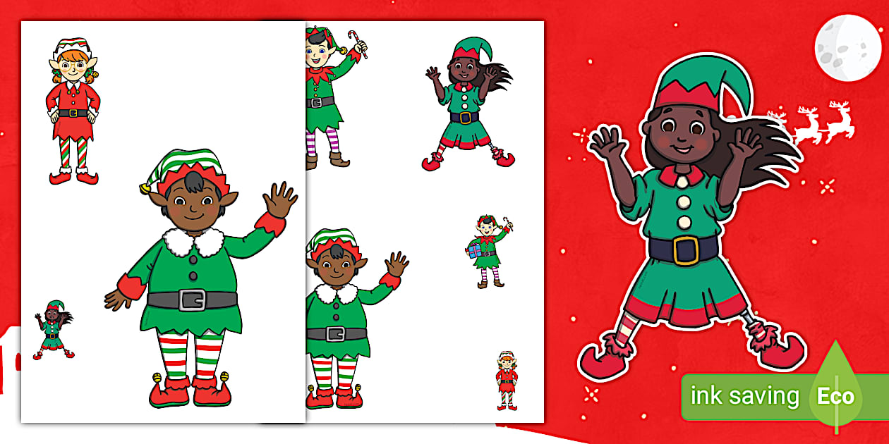 Editable Christmas Elves Measuring Activity - Twinkl
