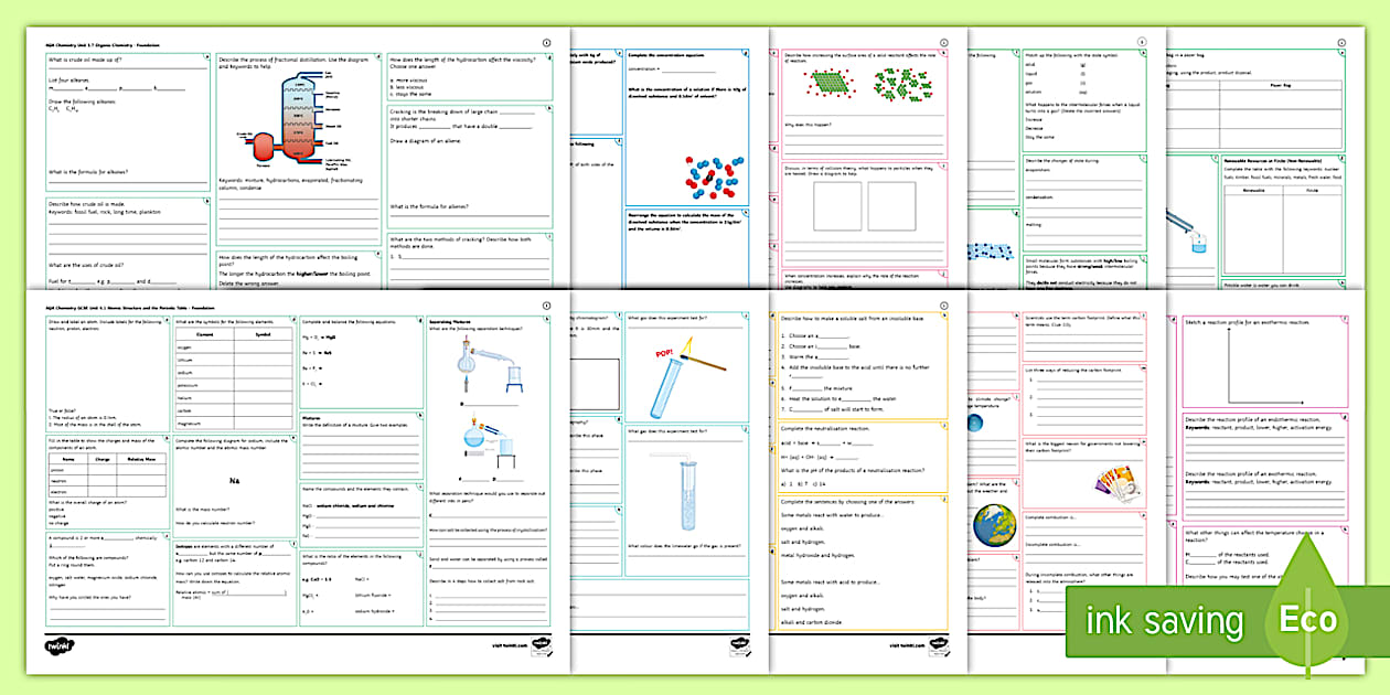 AQA Chemistry Revision (Combined) Foundation Mat Bundle