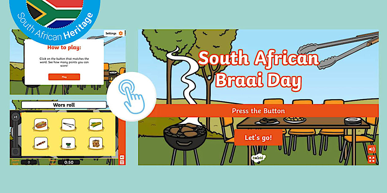 Braai Day Press the Button Game I Resource I Twinkl - Twinkl