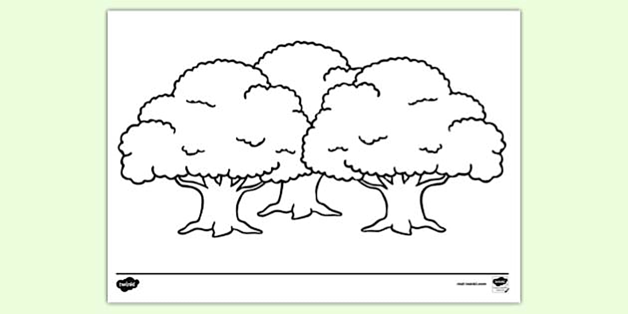 Trees Colouring Page for Kids | KS1 Resources | Twinkl