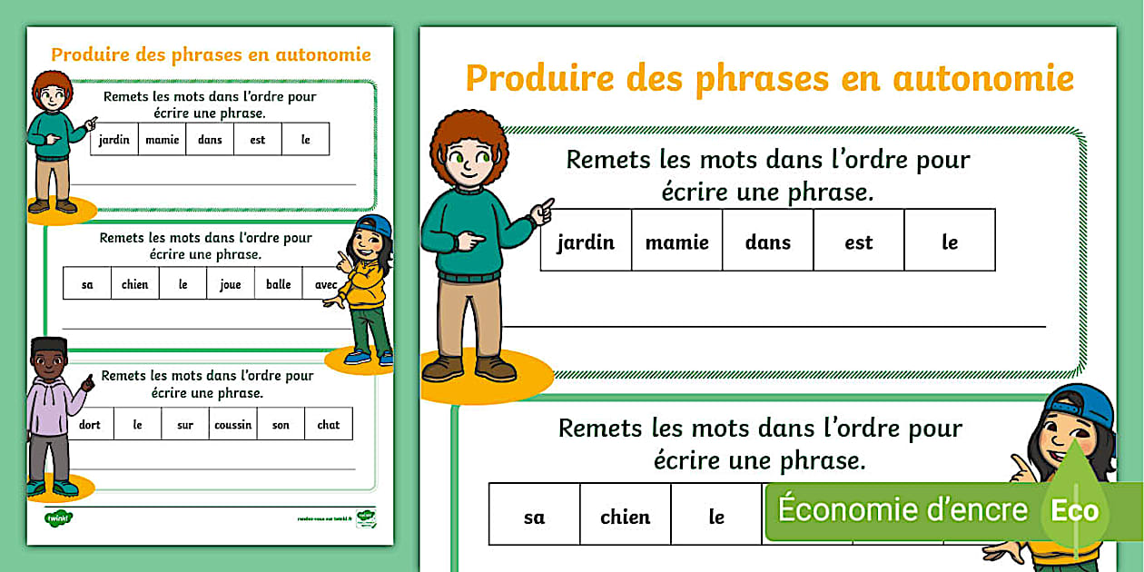 Produire des phrases en autonomie (teacher made) - Twinkl