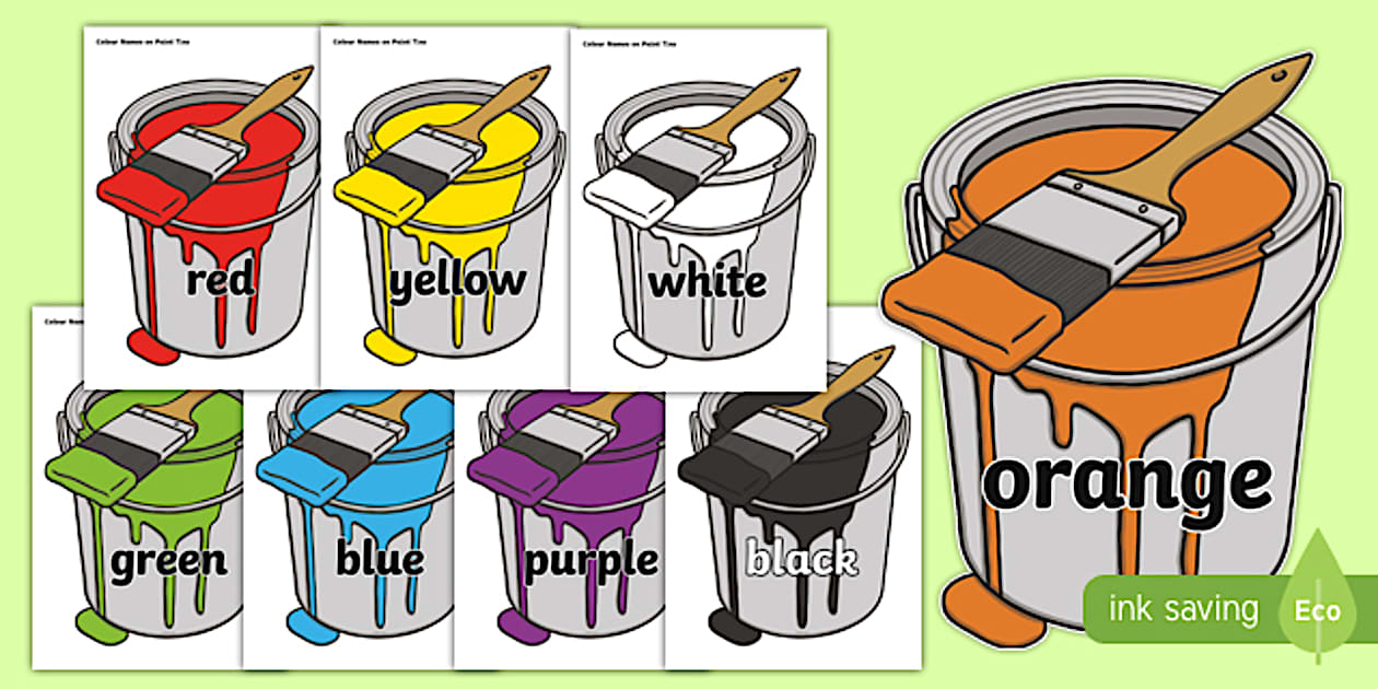 Editable Colour Names on Paint Tins (teacher made) - Twinkl