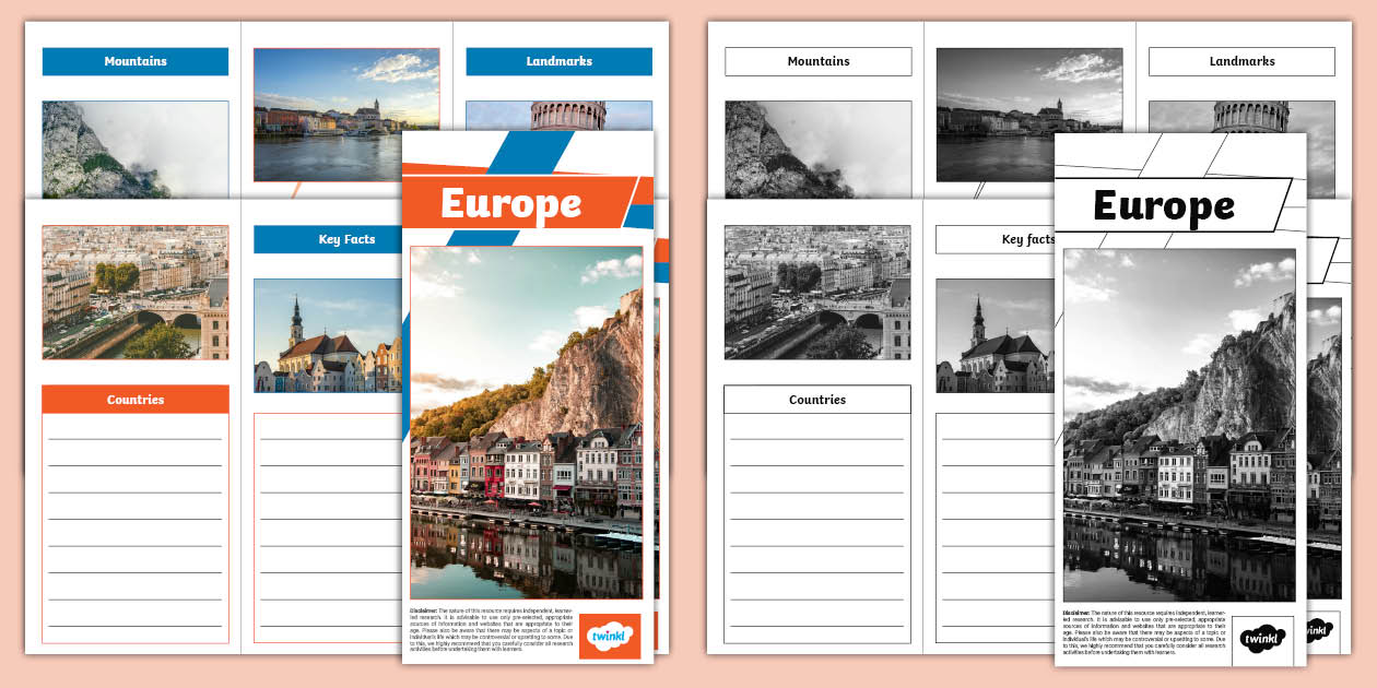 Europe Leaflet Template (teacher made) - Twinkl