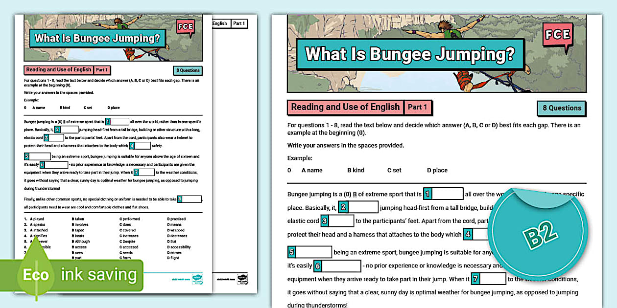 ESL B2 FCE Reading and Use of English (Extreme Sports)