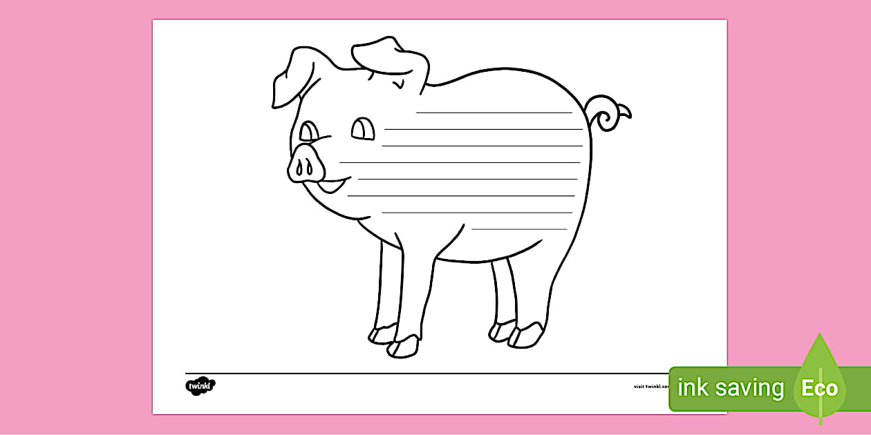 Pig Writing Template (teacher made) - Twinkl