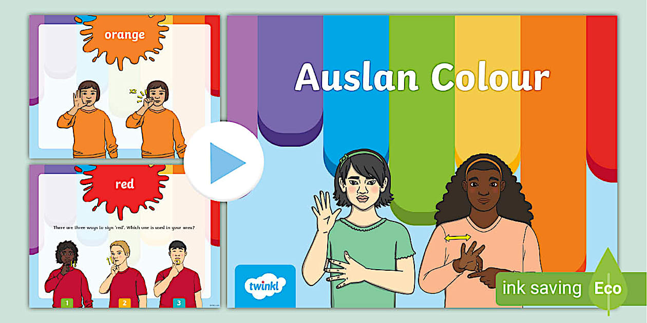 Auslan Colour PowerPoint (Teacher-Made) - Twinkl