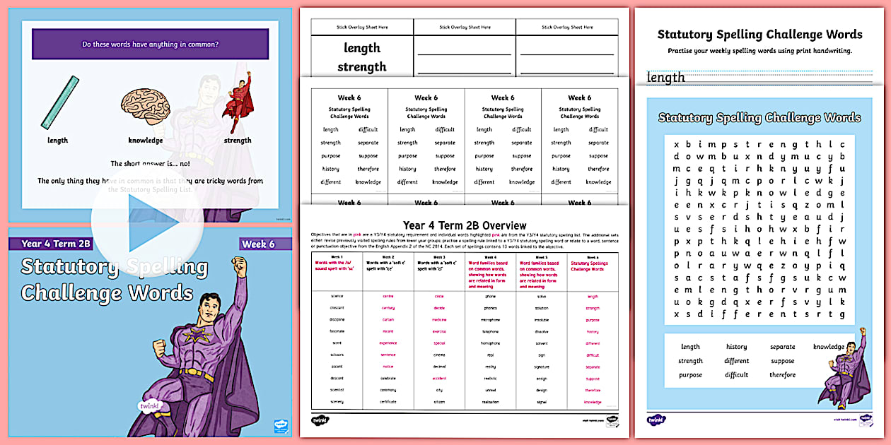Year 4 Term 2B Week 6 Spelling Pack - Twinkl