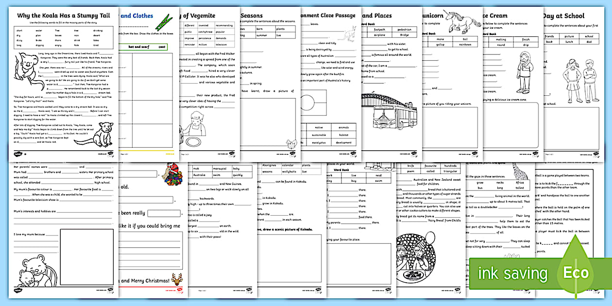 Multiple Choice Cloze Test Exercises PDF | Primary English