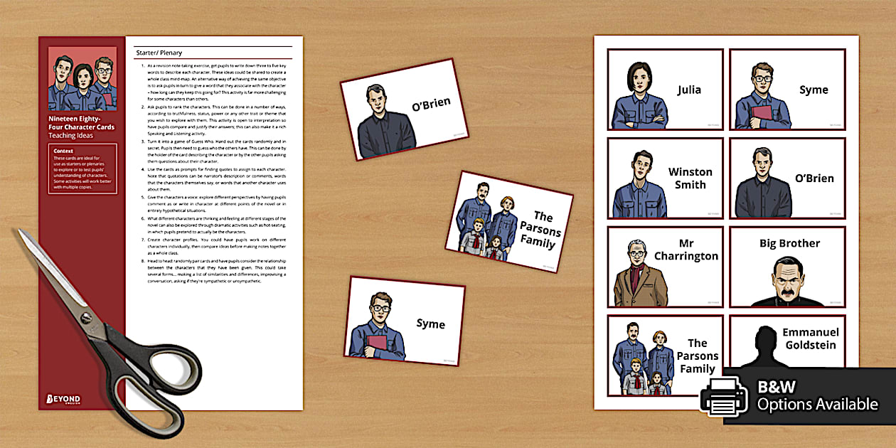 1984 Character Cards | 1984 Unit of Work | Beyond English