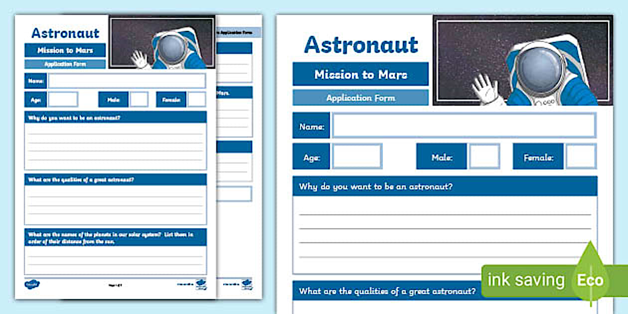 Astronaut Application Form (teacher made) - Twinkl