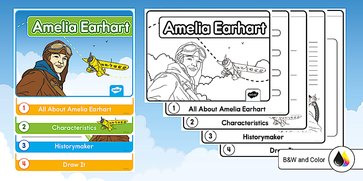 Amelia Earhart Flipbook for K-2nd Grade (teacher made)