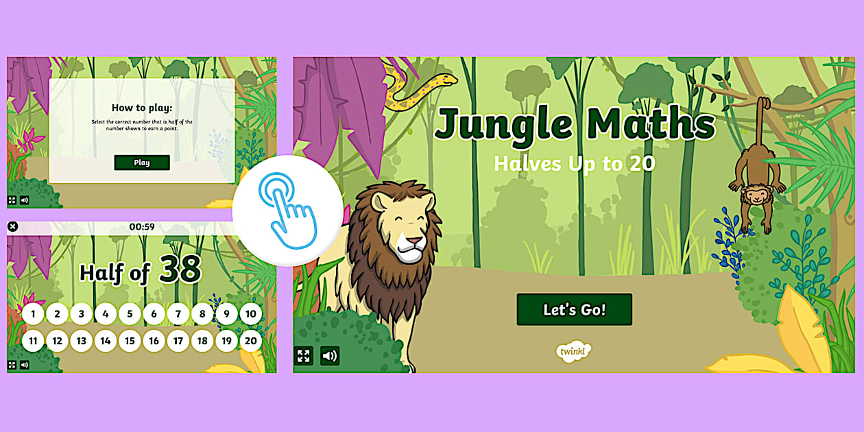 Jungle Maths: Numbers up to 20 Halving Game | Twinkl Go!
