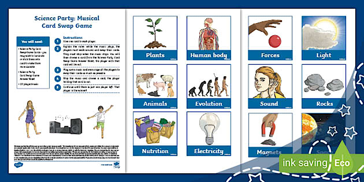 Science-Themed Musical Card Swap Game - Twinkl