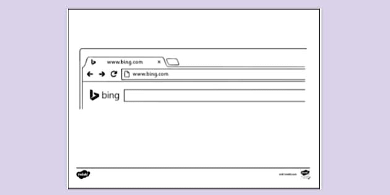 Bing Address Bar and Icons Colouring Sheet | Colouring Sheets