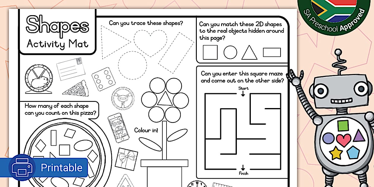 Shapes Activity Mat (profesor hizo) - Twinkl