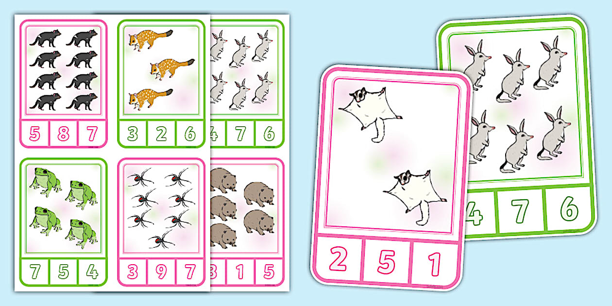 Nocturnal Animals Peg Counting Activity (teacher made)