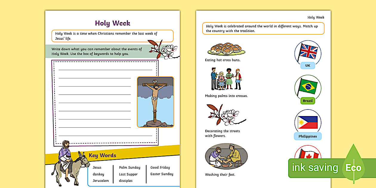 KS1 Holy Week Activity (teacher made) - Twinkl