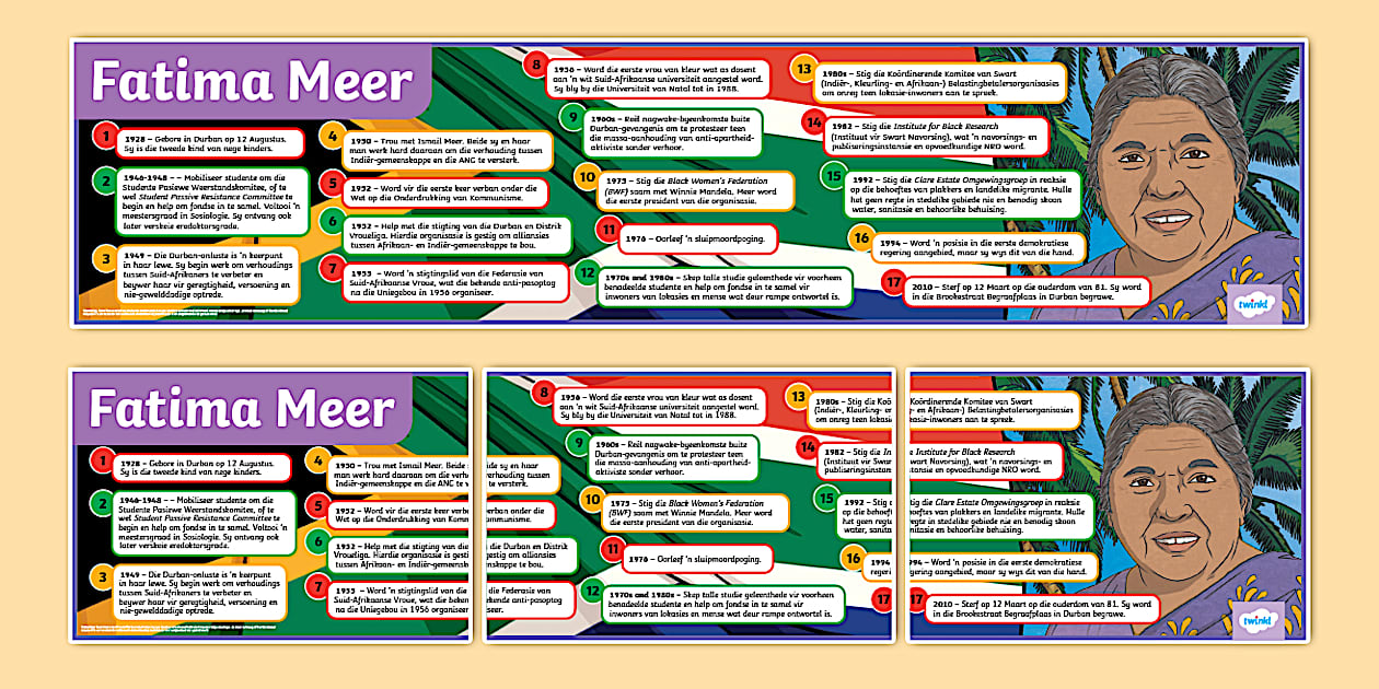 Graad 6 Geskiedenis Kwartaal 3: Fatima Meer Tydlyn Vertoonbanier (CAPS