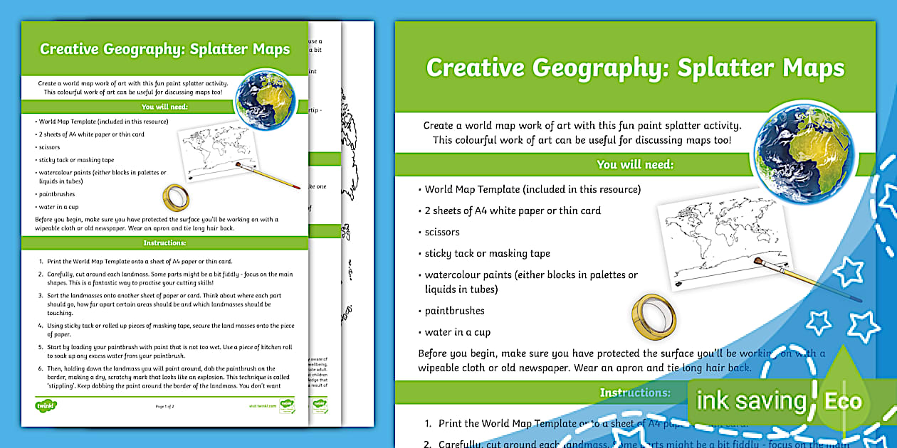Creative Geography: Splatter Maps (teacher made) - Twinkl
