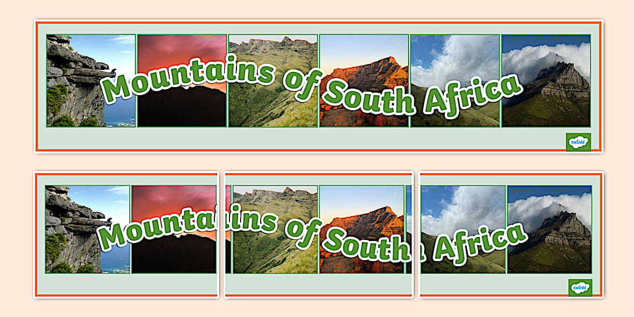 Mountains of South Africa Photo Display Banner - Twinkl