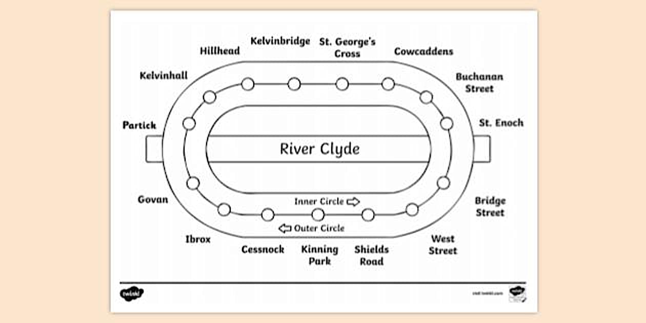 Glasgow Subway Map Colouring Sheet | Colouring Sheets