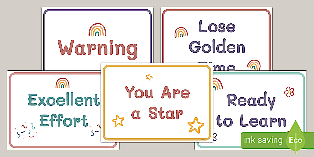 Editable Muted Rainbow Behaviour Peg Chart - Twinkl