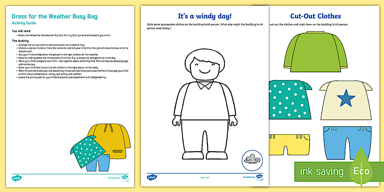Dress for the Weather Busy Bag Resource Pack for Parents