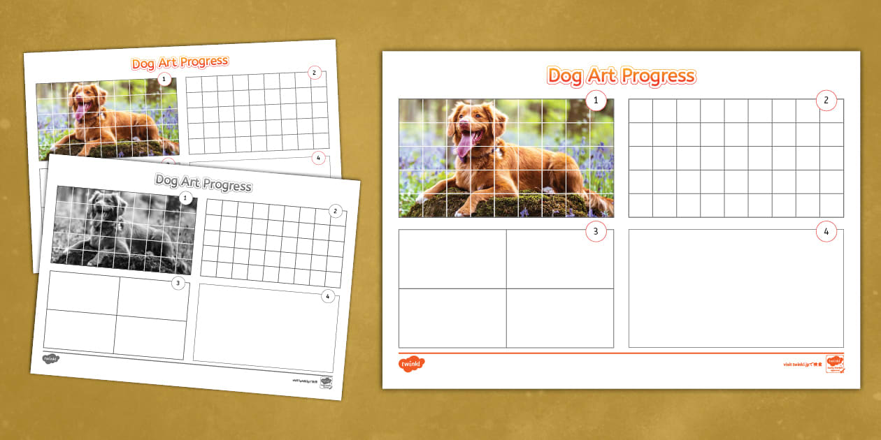 Dog Art Progress Template