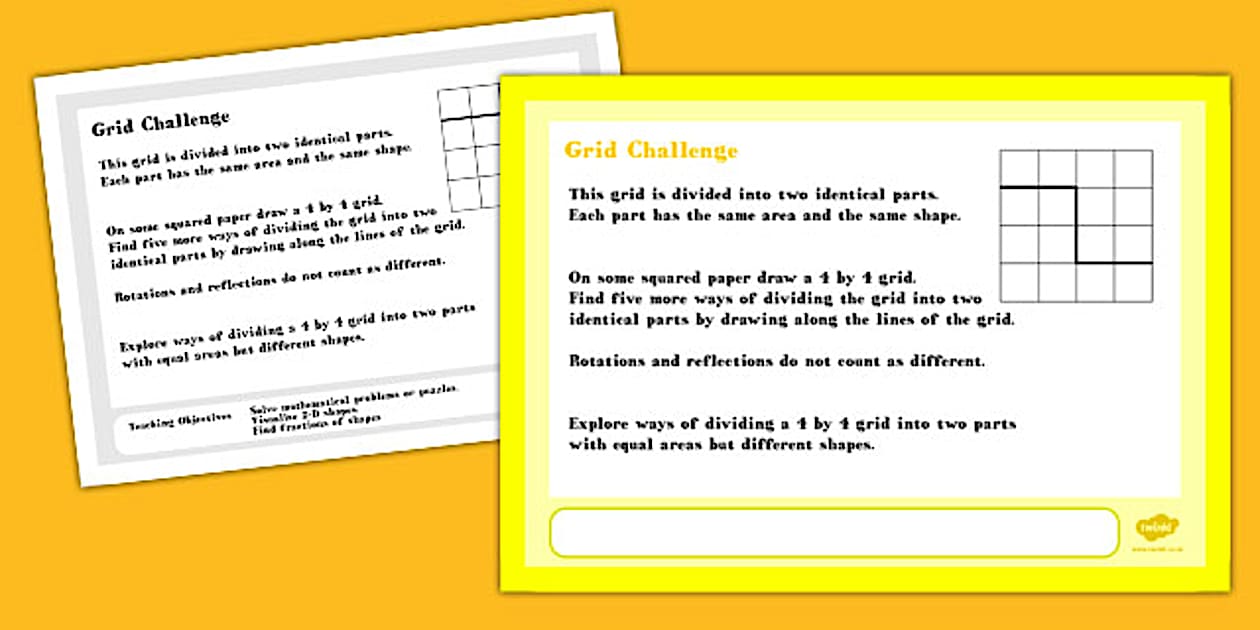 Grid Maths Challenge A4 Display Posters (teacher made)