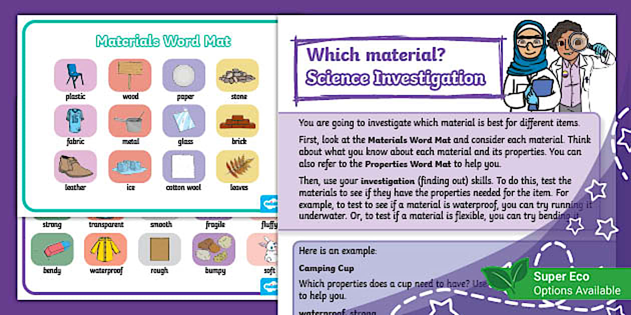 Material-Themed Science Investigation (Ages 5 - 6) - Twinkl