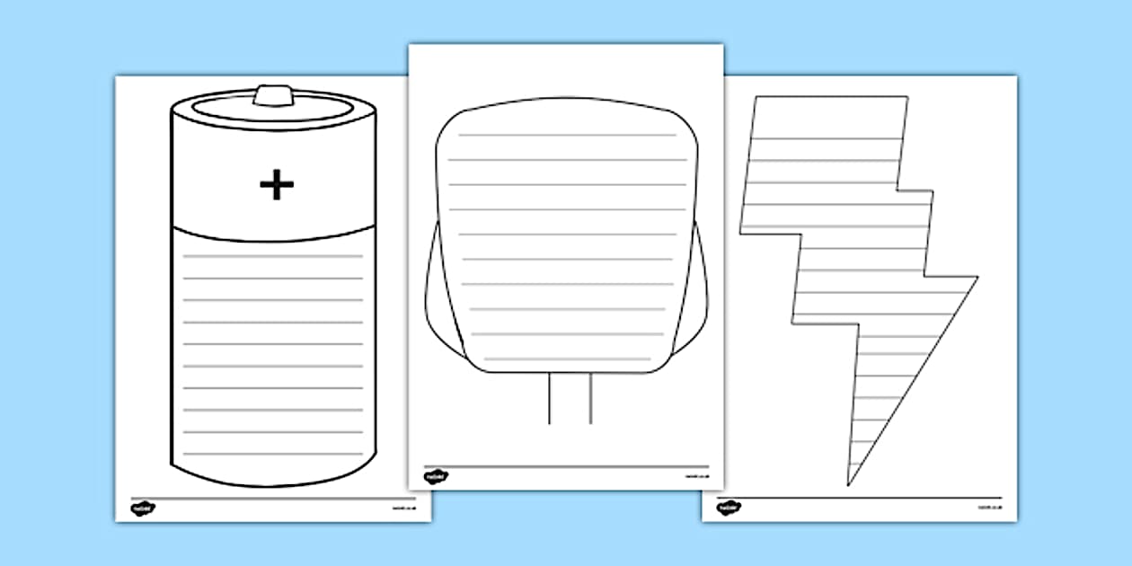 Editable Electricity Themed Writing Frames - Twinkl