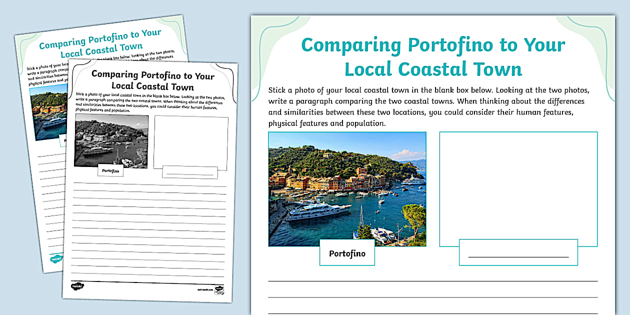 Comparing Portofino to Your Local Coastal Town Worksheet