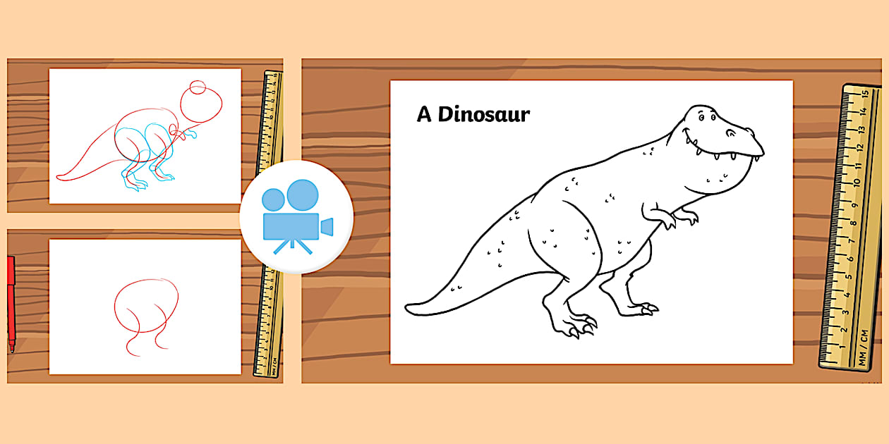 How to Draw a Dinosaur Animation Video | Twinkl Go! - Twinkl