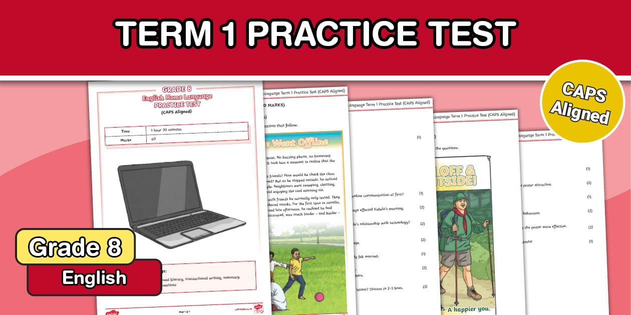 Grade 8 English Home Language Term 1 Practice Test (CAPS Aligned)