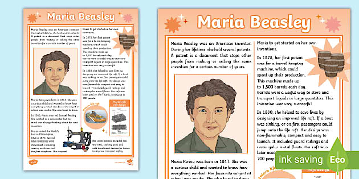 All About Maria Beasley Fact File (l'enseignant a fait)