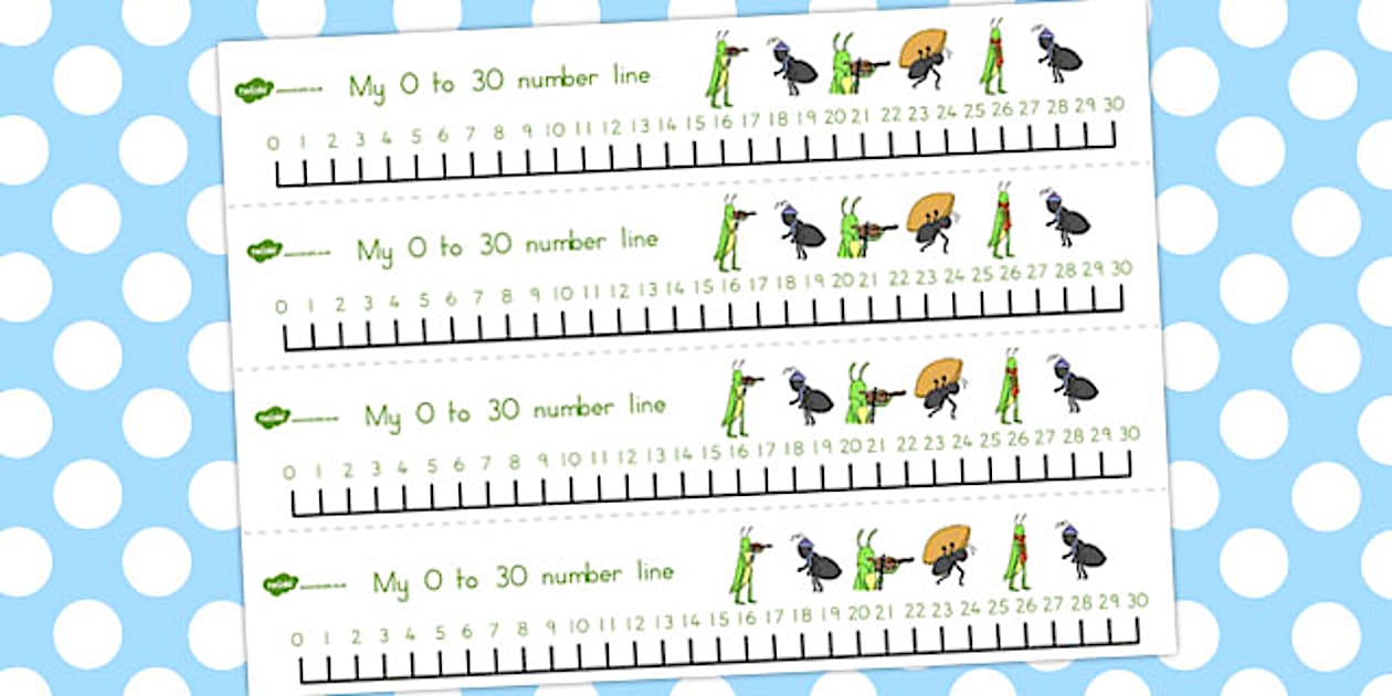 The Ant and the Grasshopper Number Lines 0-30 - Twinkl