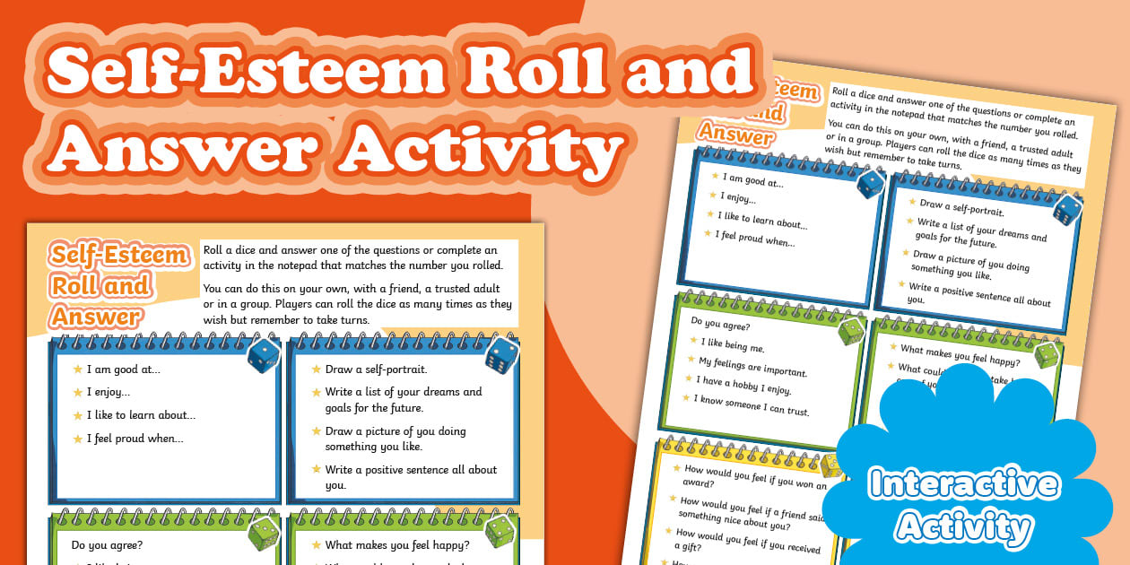 Self-Esteem Roll and Answer Activity - KS2 - Twinkl