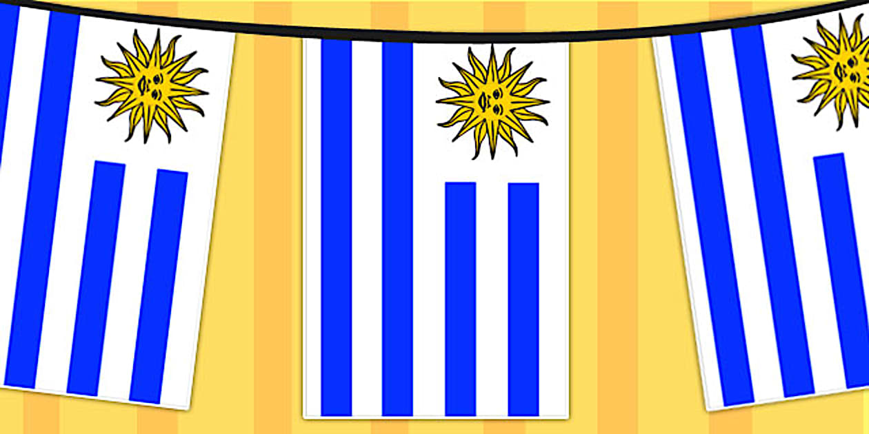 Uruguay A4 Flag Bunting (teacher made) - Twinkl