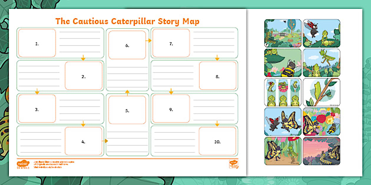 Editable The Cautious Caterpillar Story Map (teacher made)