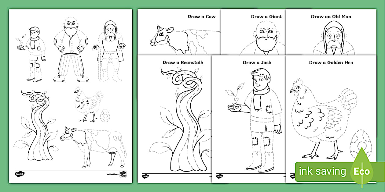 Jack and the Beanstalk Characters Pencil Control Activity Pack