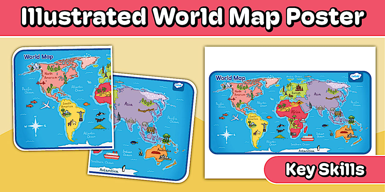 Illustrated World Map Poster