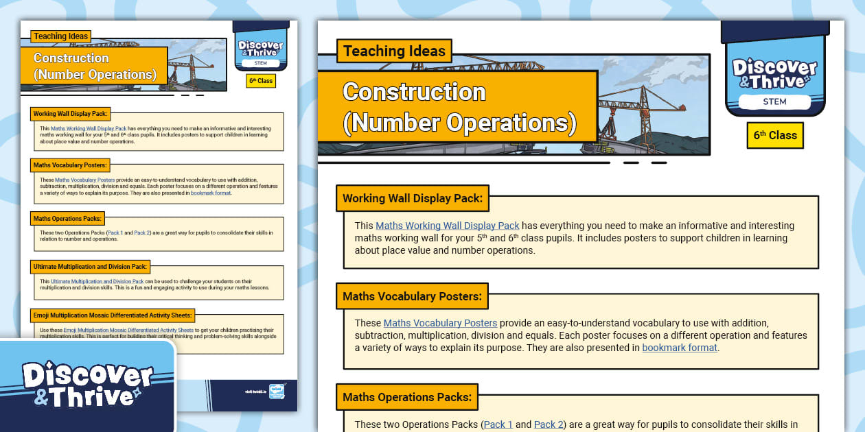 Construction (Number-Operations) 6th class - Twinkl