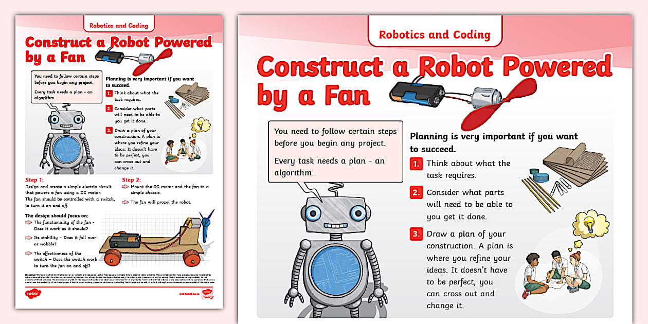 Robotics and Coding - Build a Robot Propelled by a Fan.