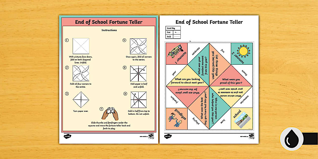 End of School Fortune Teller (Teacher-Made) - Twinkl